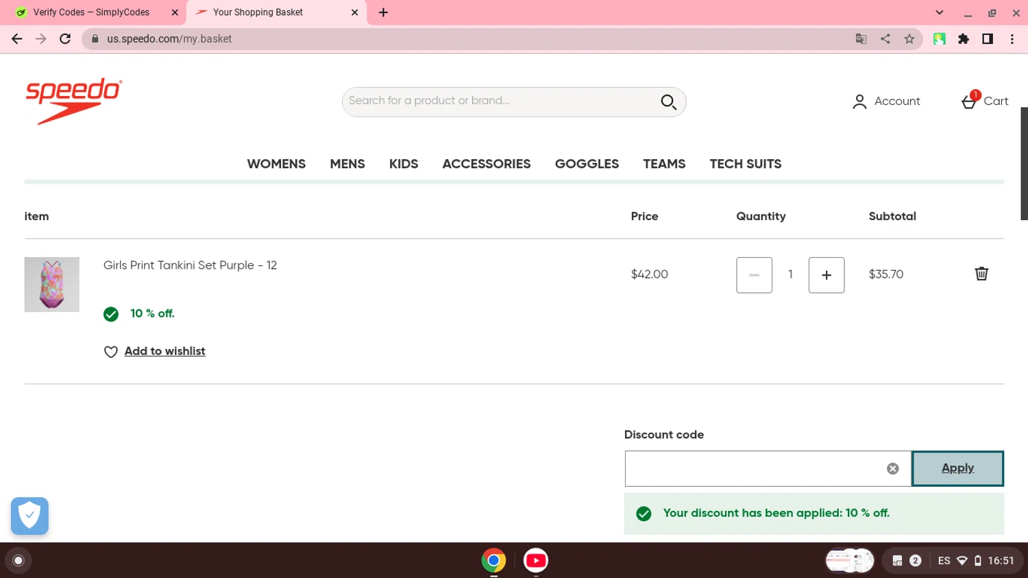 Speedo 10 off code store