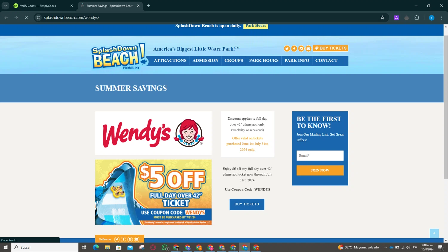 SplashDown Beach Promo Codes - $10 Off | January 2025