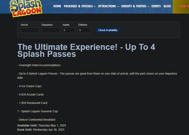 Splash Lagoon Promo Codes - $25 Off | January 2025