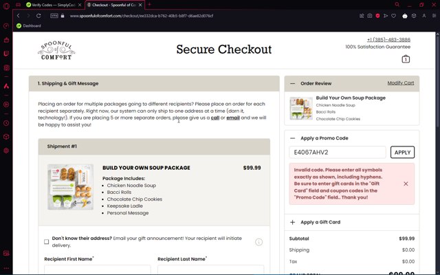 Spoonful of Comfort Promo Codes - $10 Off May 2025