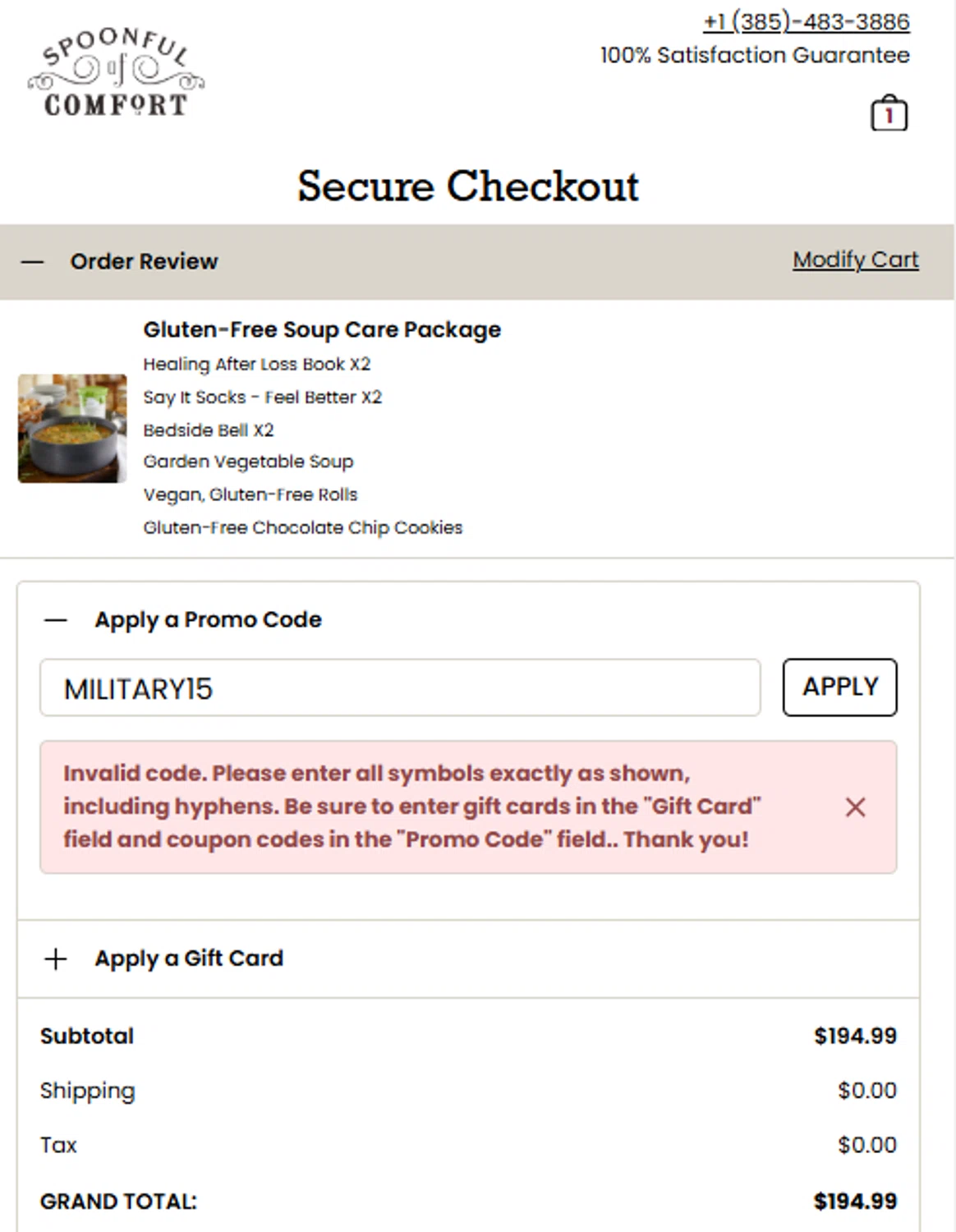 Spoonful of Comfort Coupons - 10% Off | January 2025