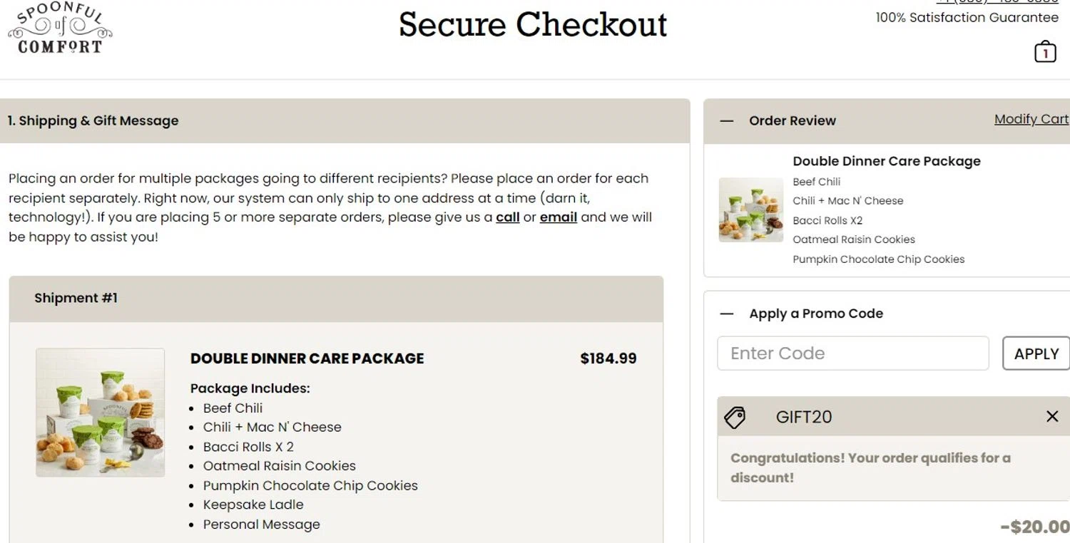 Spoonful of Comfort Coupons - $20 Off | December 2024