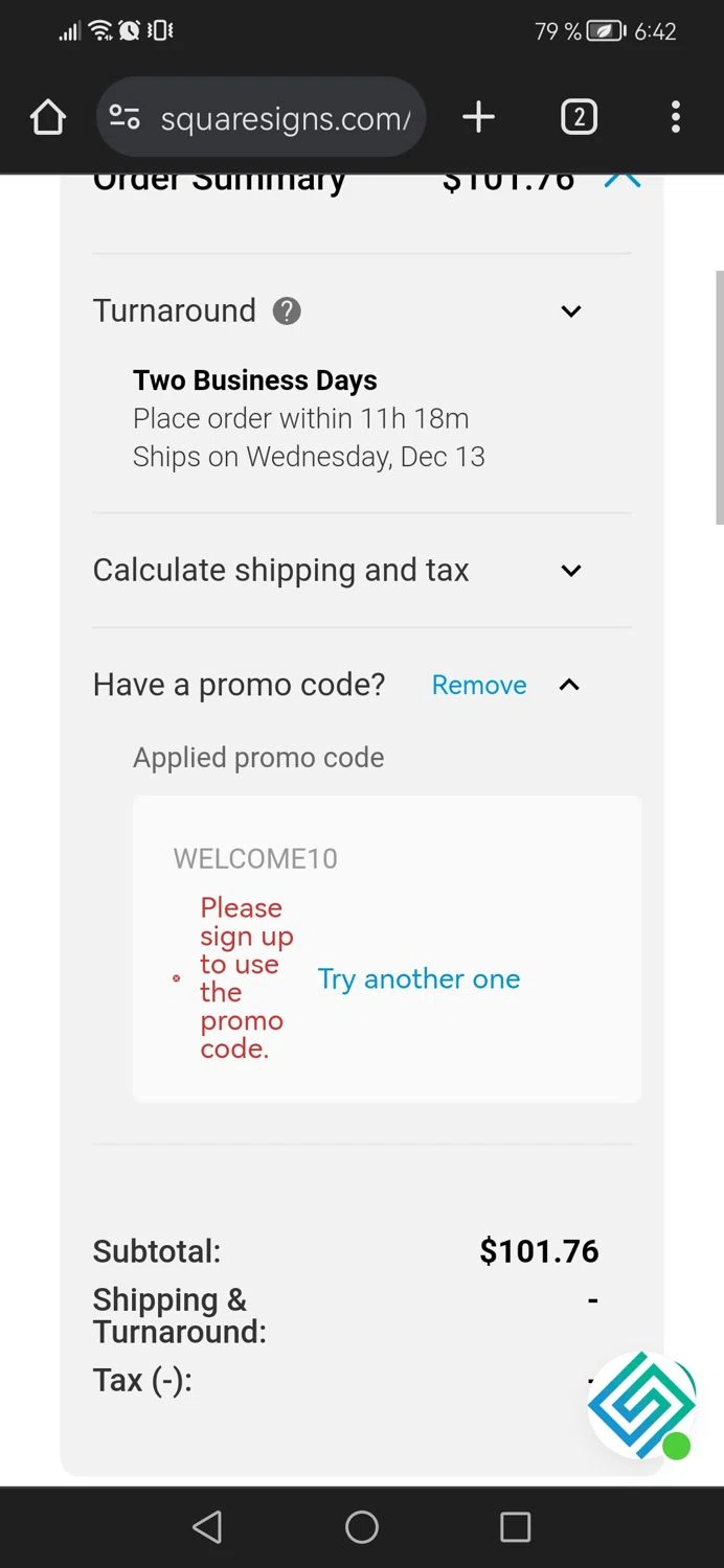 Square Signs Promo Codes - 20% Off | November 2024