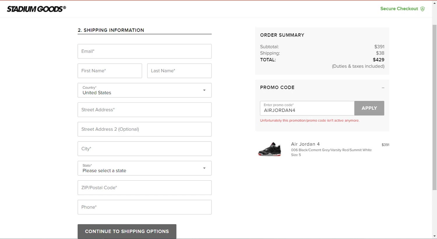 Stadium Goods Promo Codes - 5% Off | October 2024