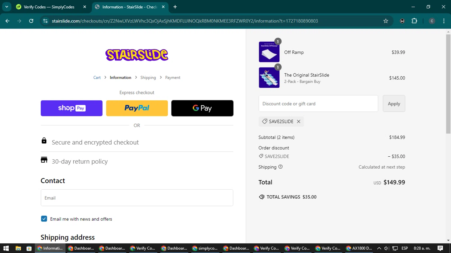 Stairslide Promo Codes - $35 Off | November 2024