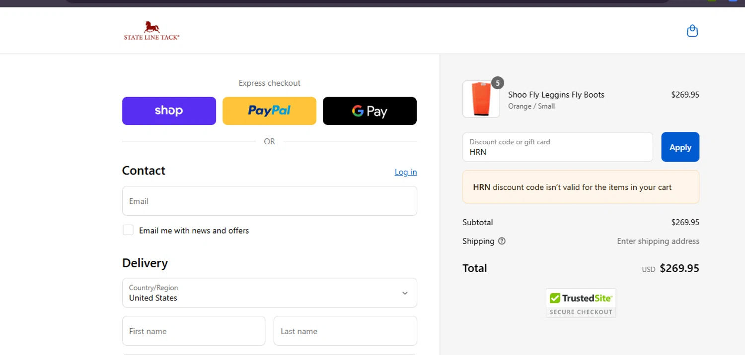 State Line Tack Promo Codes (4 Verified) - 30% Off Oct 2025