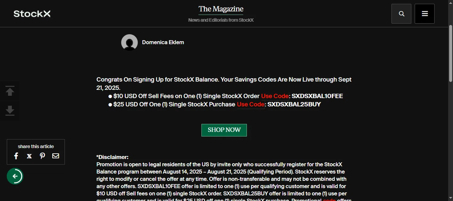 StockX Promo Codes (1 Verified) - $20 Off w/Code Oct 2025