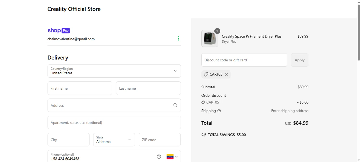 Creality Store Promo Codes - $15 Off Nov 2025