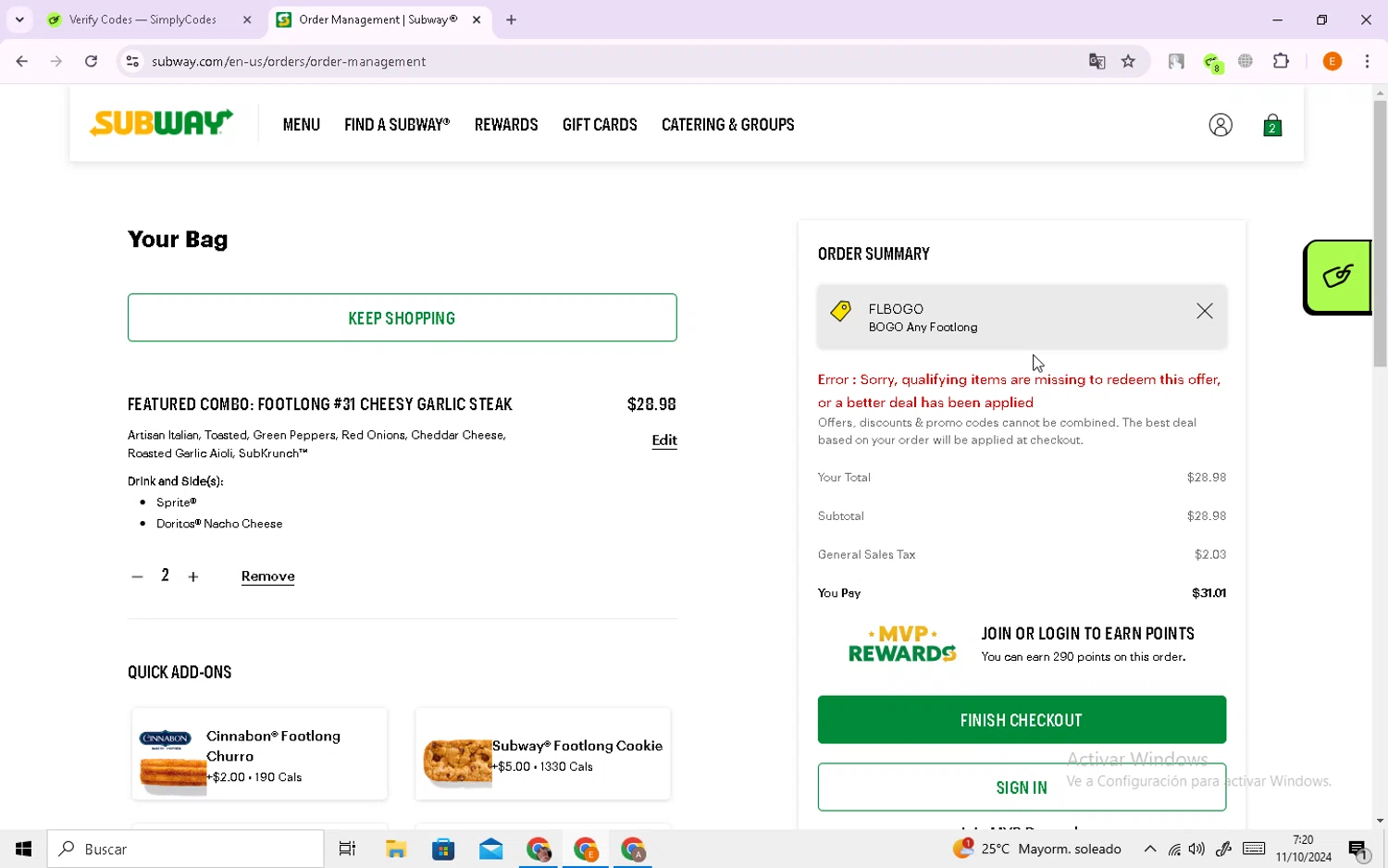 Subway Promo Codes - $12 Off | November 2024