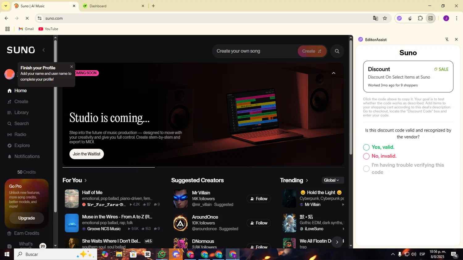 Suno Promo Codes - $5 Off Coupons Oct 2025