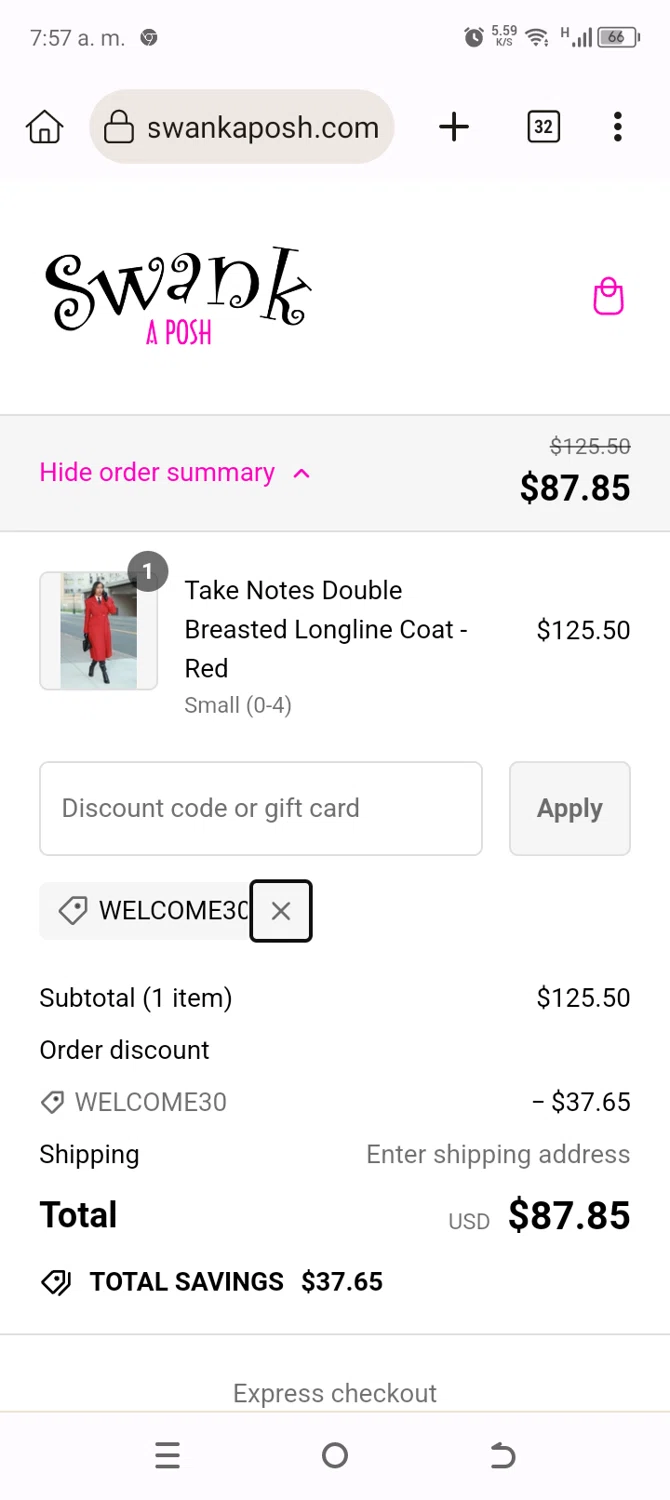 Swank A Posh Discount Codes - 30% Off | September 2024