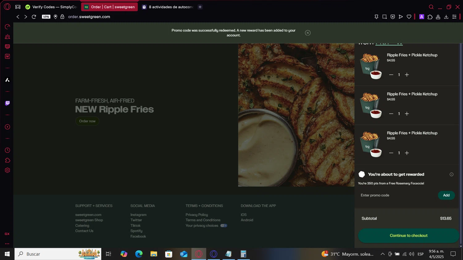 Sweetgreen Promo Codes (3 Verified) - 25% Off May 2025