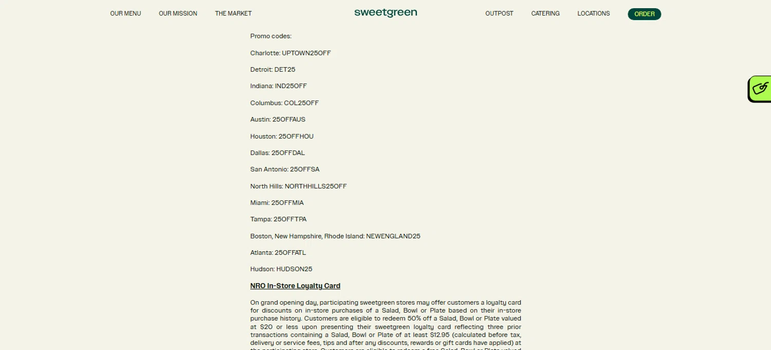 Sweetgreen Promo Codes (3 Verified) - 25% Off Jun 2025