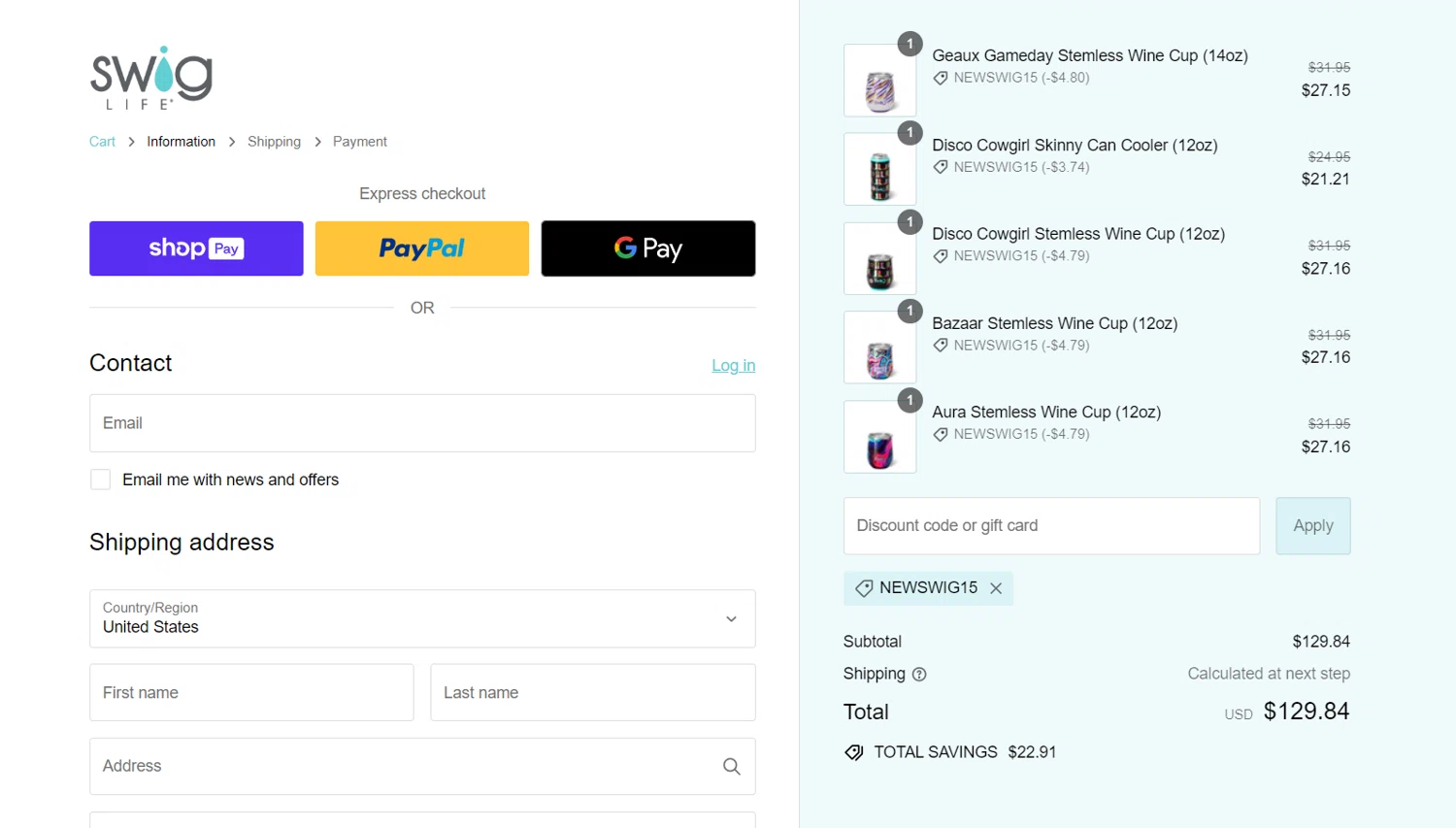 Swig Life Coupon Codes - 15% Off | September 2024