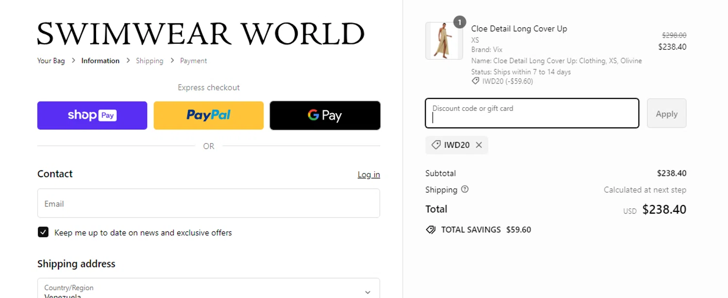 Swimwear World Promo Codes - 10% Off | October 2024