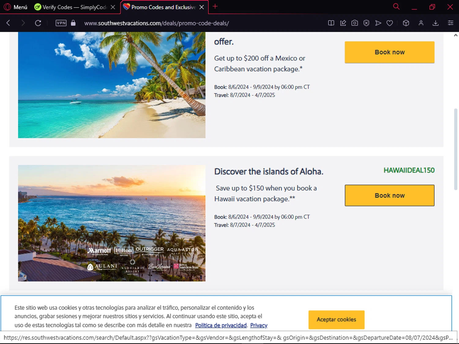 Southwest Vacations Promo Codes - $100 Off | September 2024