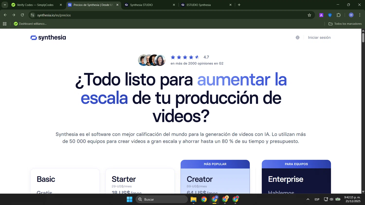 Synthesia Promo Codes - 50% Off (2 Verified) Jan 2026