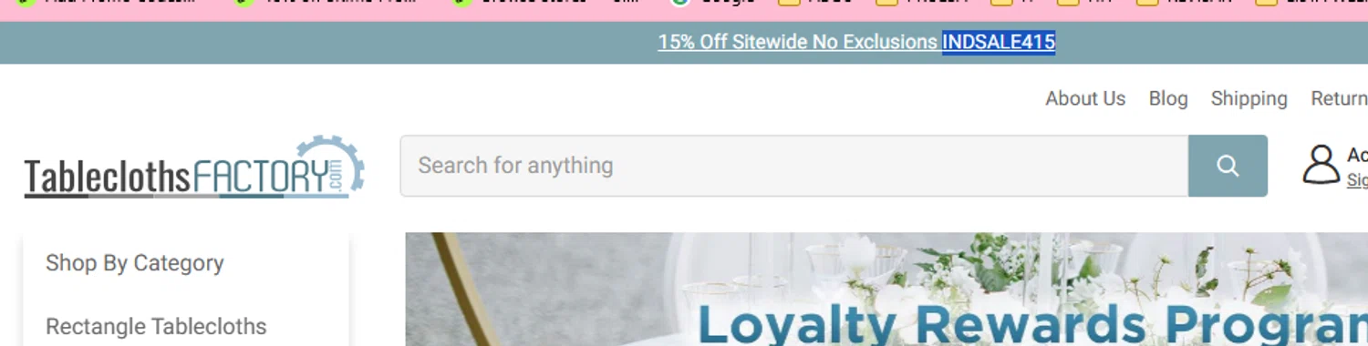 Tableclothsfactory Coupons & Black Friday 2024 Deals - $10 Off