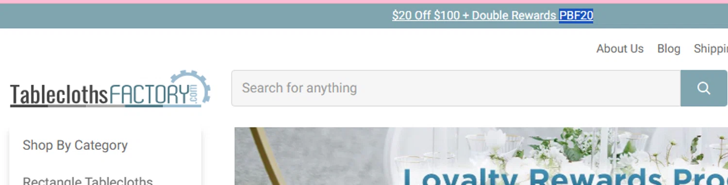 Tableclothsfactory Coupons & Black Friday 2024 Deals - $10 Off