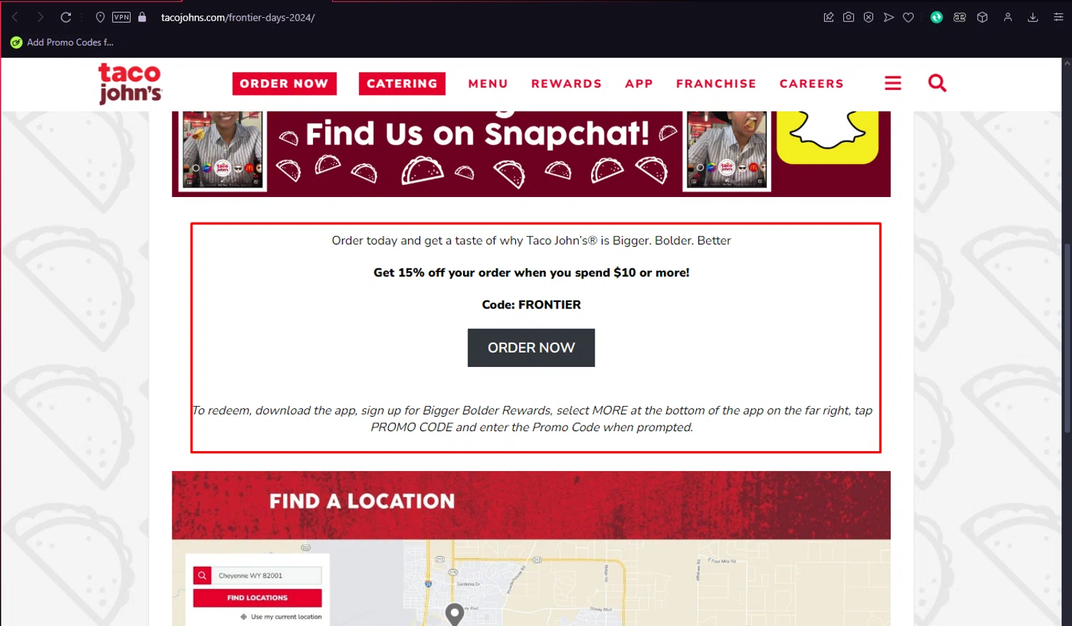 Taco John's Promo Codes - $15 Off | October 2024