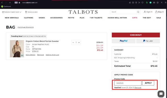Talbots Promo Codes & Black Friday 2024 Deals - $30 Off