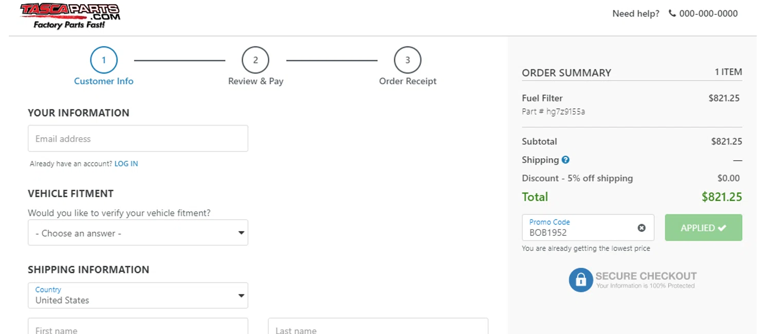 Tasca Parts Promo Codes - 5% Off Coupons Jan 2025