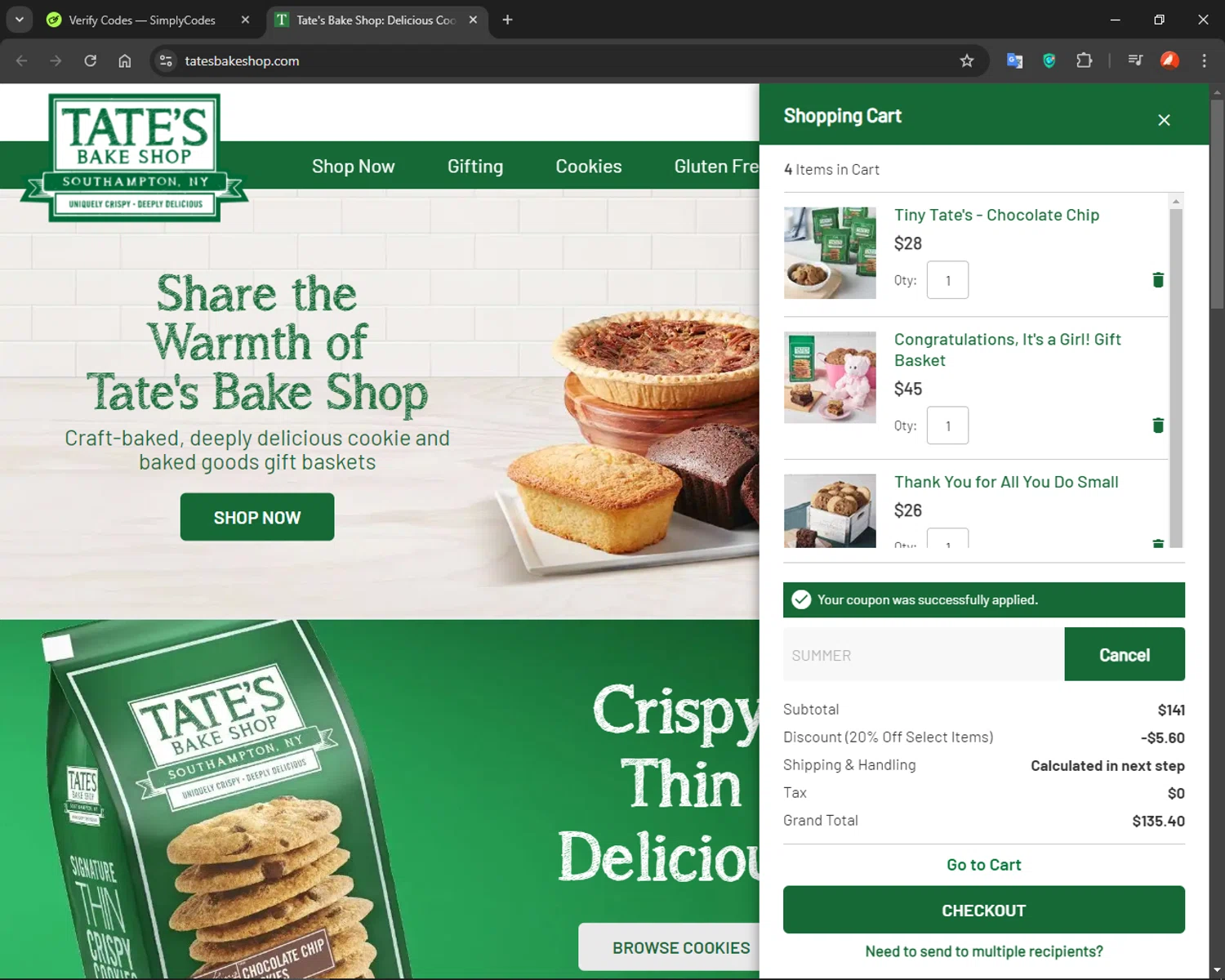 Tate's Bake Shop Coupons - 15% Off | September 2024