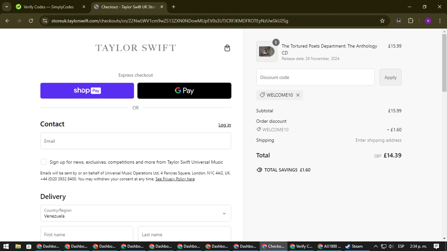 Taylor Swift Promo Codes - 15% Off Coupons Dec 2025