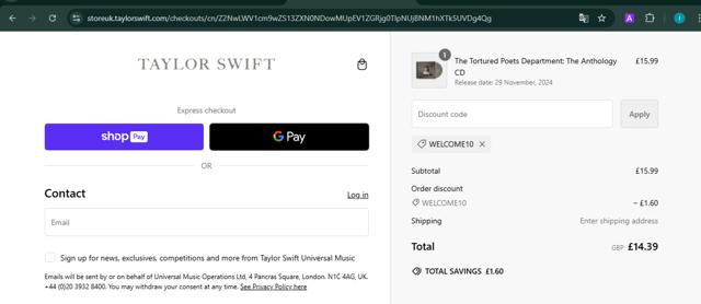 Taylor Swift Promo Codes - 15% Off Coupons Oct 2025