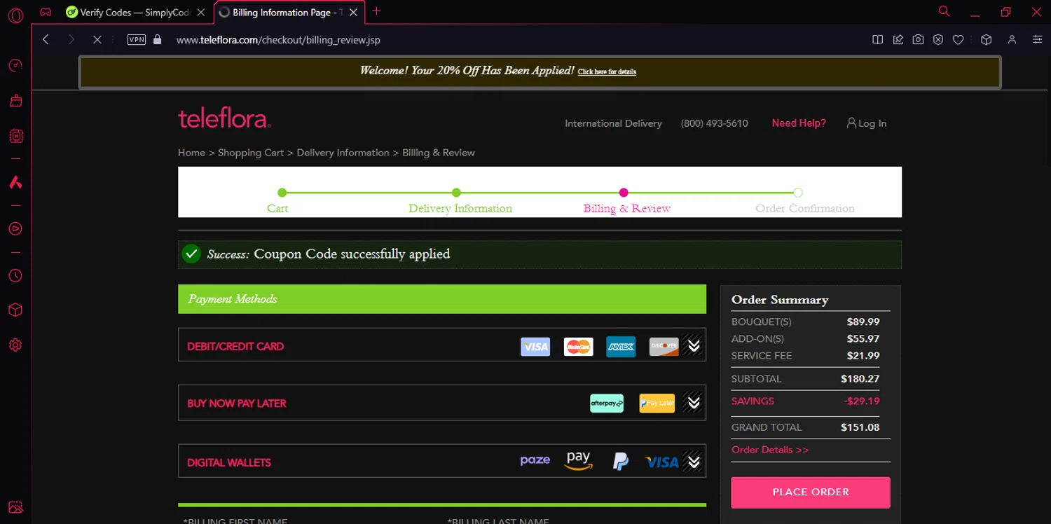 Teleflora Coupons - $15 Off | September 2024