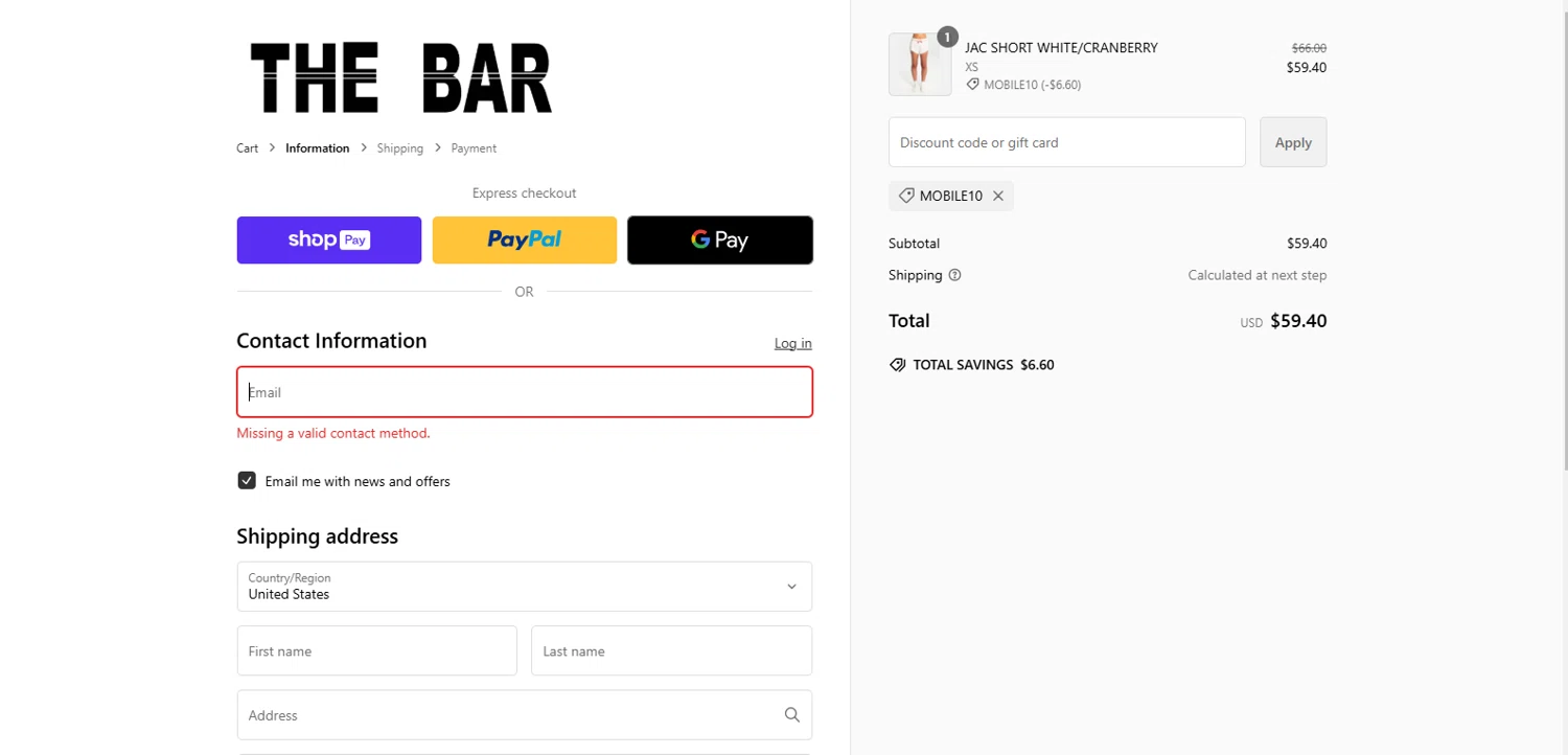 The Bar Discount Codes - 10% Off | January 2025