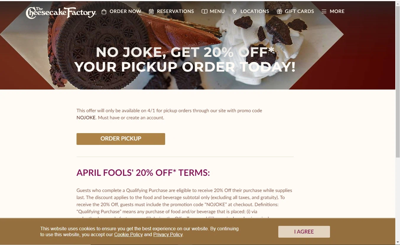 The Cheesecake Factory Promo Codes - Coupons in August 2024 | SimplyCodes