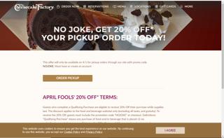 The Cheesecake Factory Promo Codes - $10 Off Oct 2025