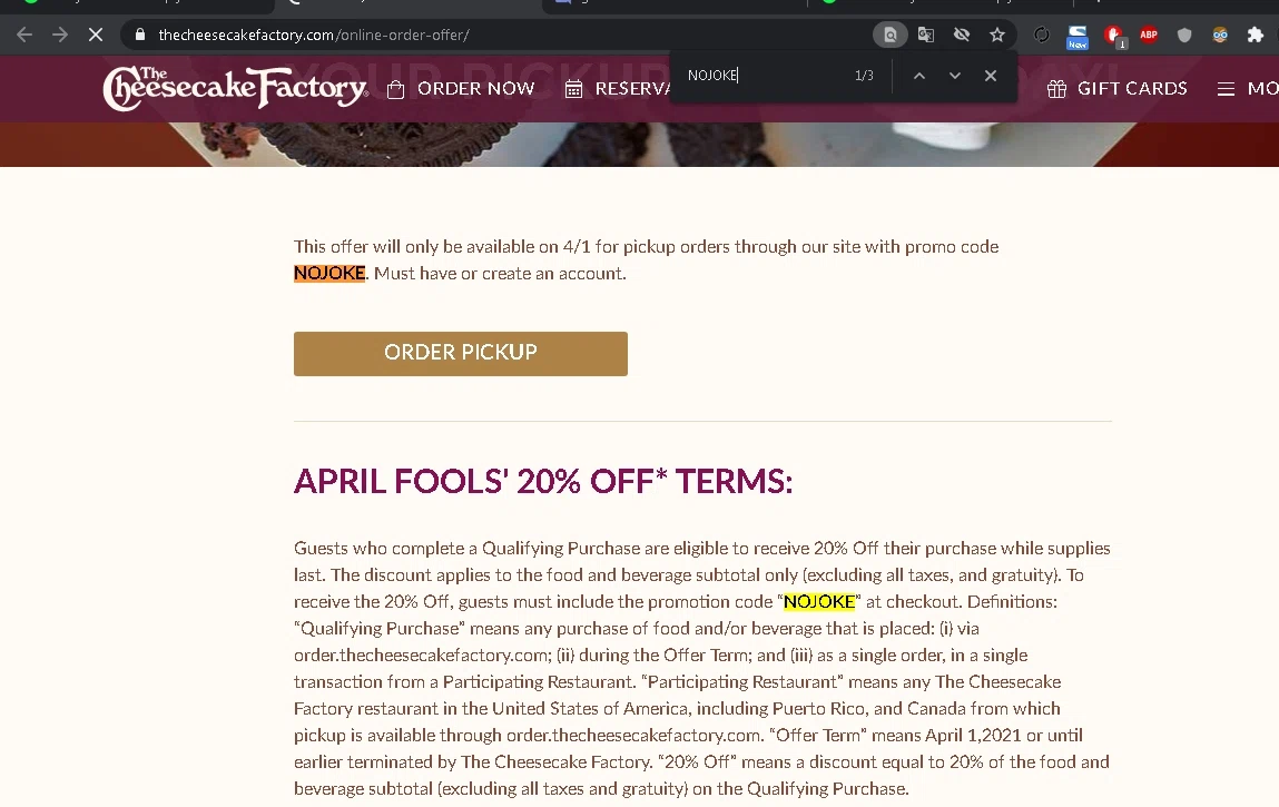 The Cheesecake Factory Promo Codes - Coupons in August 2024 | SimplyCodes