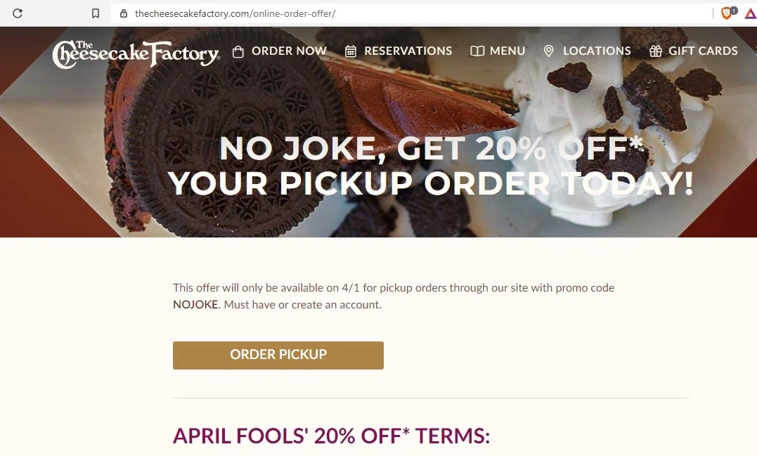 The Cheesecake Factory Promo Codes - $10 Off Dec 2025