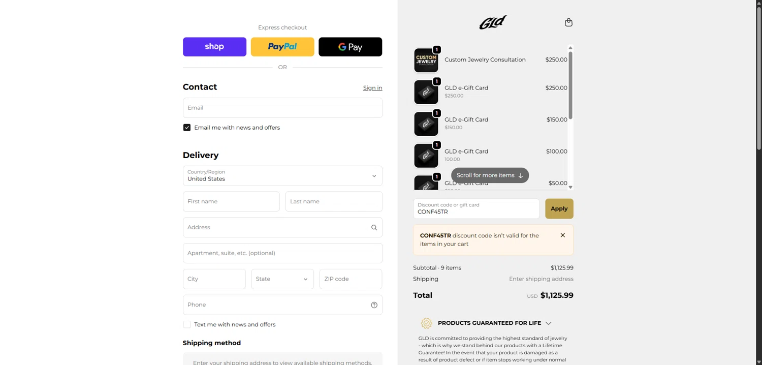 The GLD Shop Promo Codes - 50% Off (30 Verified) Jan 2026