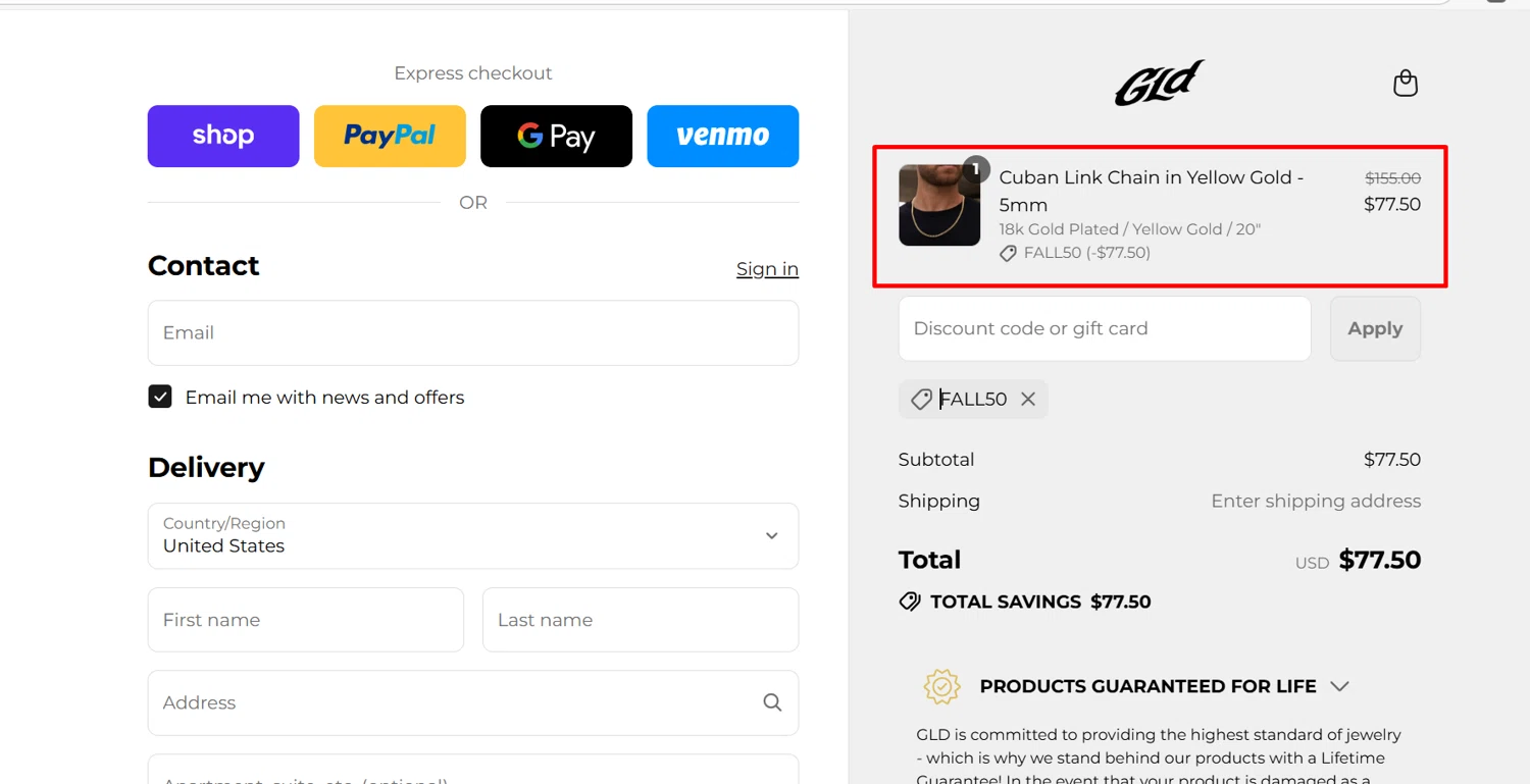 The GLD Shop Promo Codes (25 Verified) - 50% Off Oct 2025