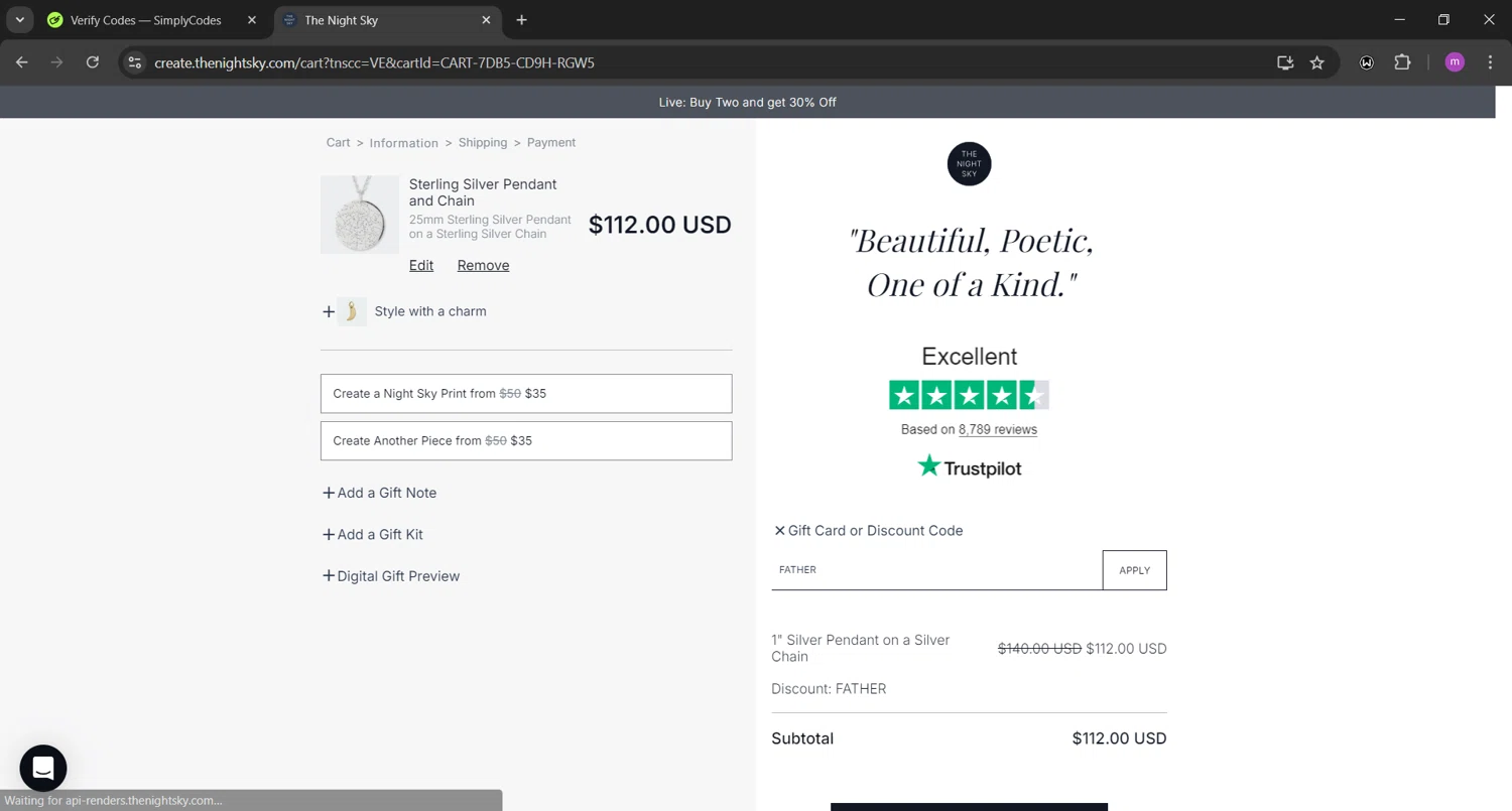 The Night Sky Discount Codes - $5 Off | November 2024