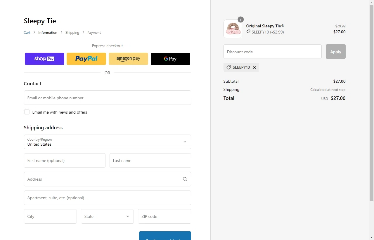 Sleepy Tie Discount Codes - 10% Off | October 2024