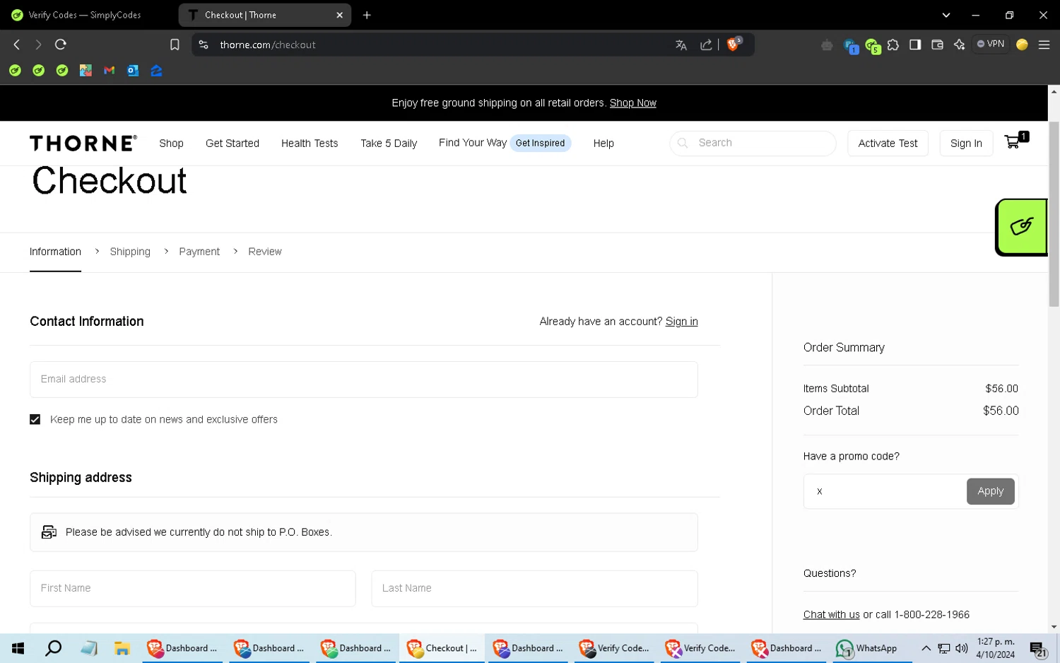 Thorne Promo Codes - 10% Off | November 2024