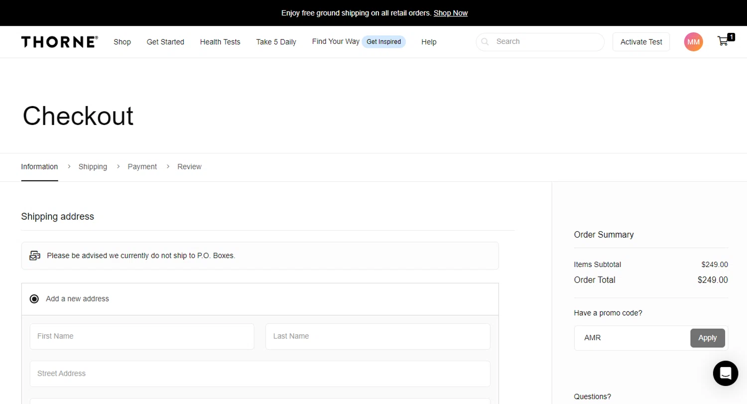 Thorne Promo Codes - 10% Off | September 2024