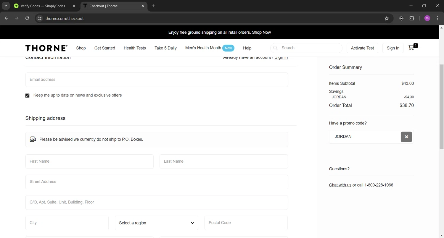 Thorne Promo Codes – 10% Off | July 2024