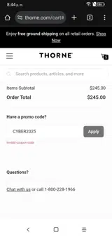 Thorne Promo Codes - 15% Off Sitewide Coupons Apr 2026