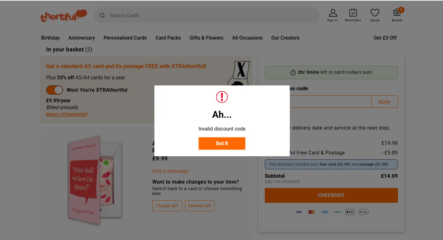 Thortful Promo Codes - 20% Off (2 Verified) May 2026