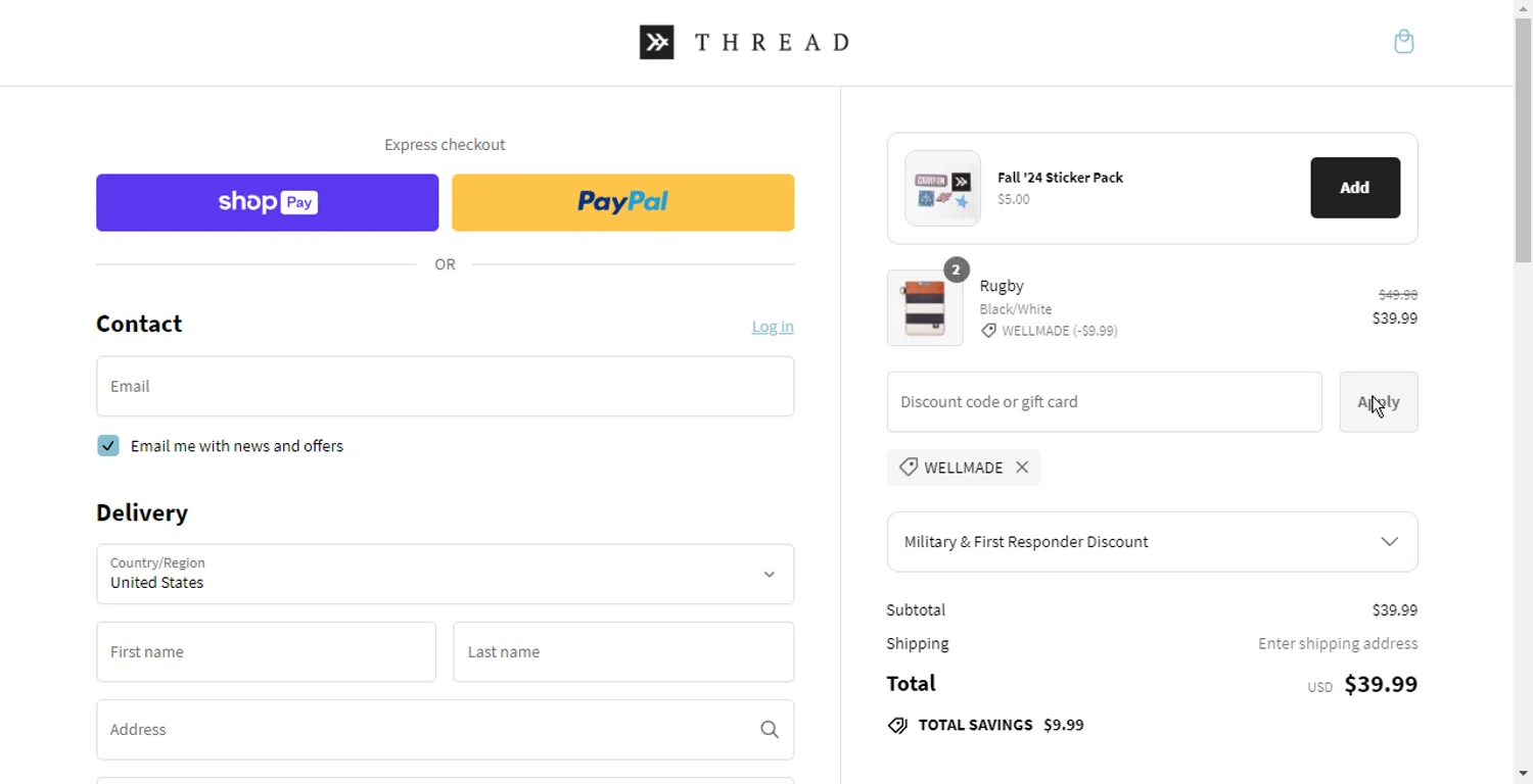Thread Wallets Discount Codes - 20% Off | October 2024