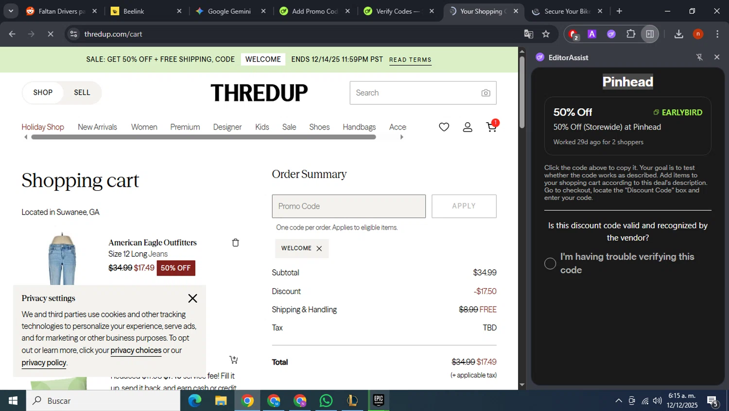 thredUP Promo Codes - 50% Off (2 Verified) Dec 2025