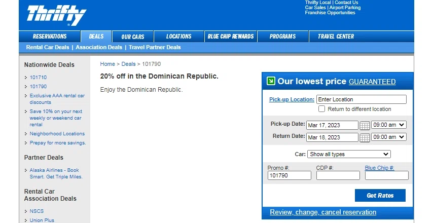 Thrifty Rental Car Promo Codes - 15% Off | September 2024