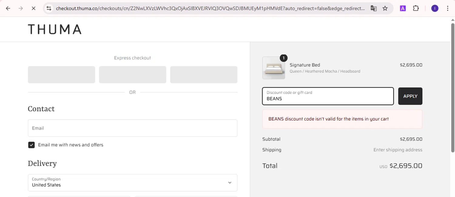Thuma Discount Codes - $25 Off (19 Verified) Nov 2025