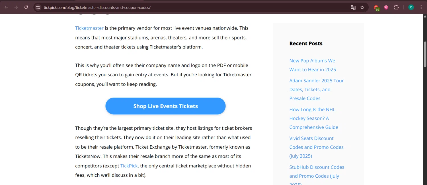 TickPick Promo Codes (1 Verified) - 50% Off w/Code Sep 2025