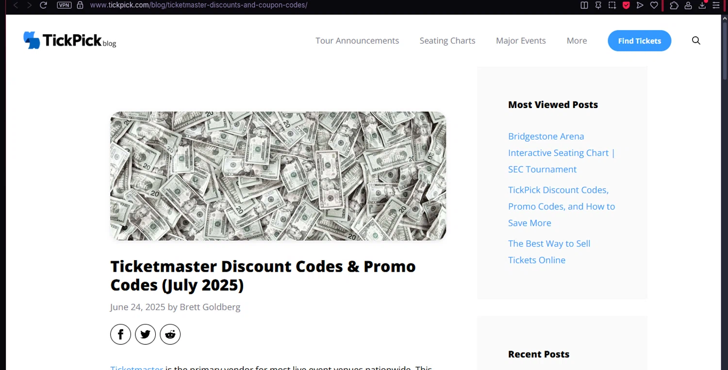 TickPick Promo Codes (1 Verified) - 50% Off w/Code Sep 2025